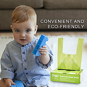 Disposable Diaper Sacks,200 count Baby Disposable Diaper Bags with Easy-Tie Handles,Oxo-Biodegradable Waste Bags,Diaper Disposal or Pet Waste Bags, Unscented