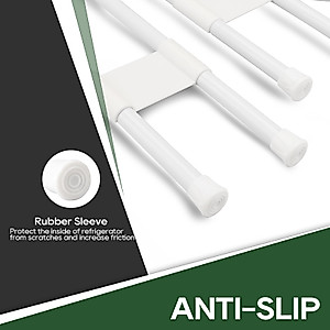 RVGUARD Double RV Refrigerator Bar Adjustable Fridge Tension Rod Holds Food and Drinks in Place Extends Between 16" and 28" for Camper Refrigerator, Kitchen, Cupboard, Bookshelf（2Sets）