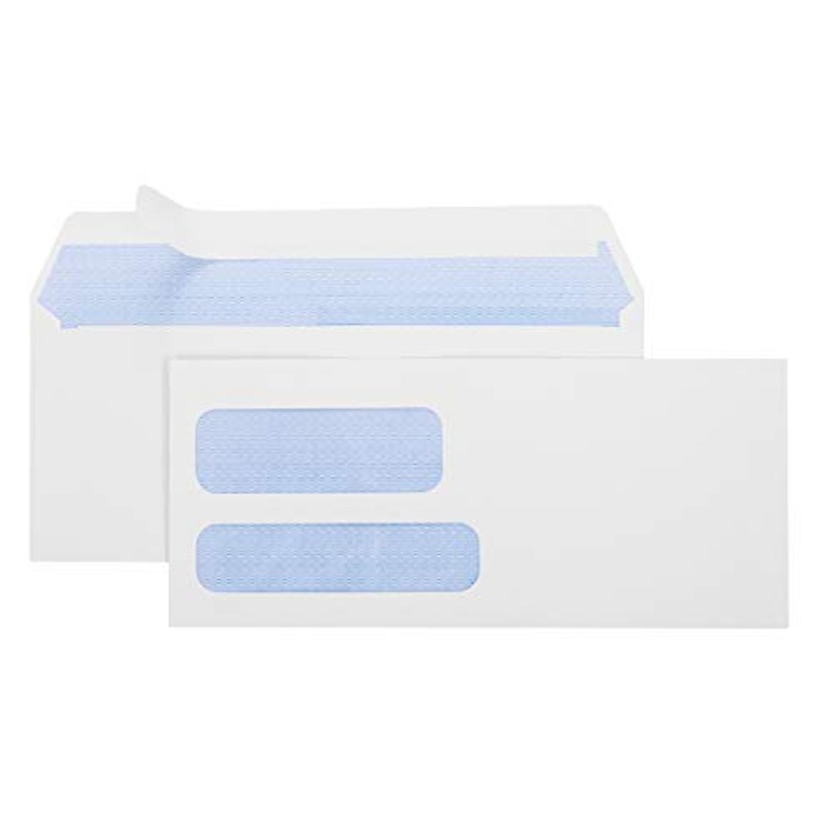 Office Deed 500 #9 Double Window SELF SEAL Security Envelopes-Designed for Quickbooks Invoices and Business Statements with peel and seal flap -3 7/8'' X 8 7/8''