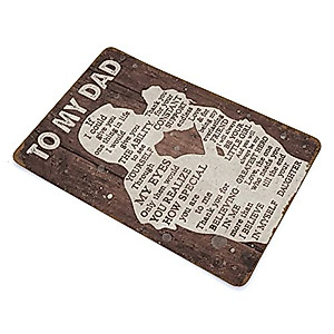 To My Dad If I Could Give You One Thing in Life Gift for Dad from Daughter Birthday, Print Wall Art Novelty Father's Day Tin Metal Sign Plaque Bar Pub Vintage Retro Wall Decor 8x12in