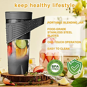 Galera Portable blender for shakes and smoothies,Personal blender, 18000r/m, 20 oz Traveling Fruit Veggie Juicer Cup With 7 Blades, Portable Blender USB Rechargeable