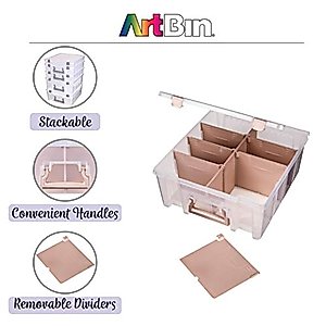 ArtBin Super Satchel Compartment Box - Stackable Durable Art Storage with 8 Removable Compartments, Smart Closure, and Portable Design for Craft Supplies, Threads, Ribbons, Paint Tubes
