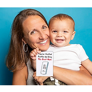 SICOHOME Funny Mothers Day Card from Daughter 4"x6" Happy Mother Day Card with Envelop for Mom Wife You've Tested Positive for Being The Best Mom Funny Greeting Gift Card for Mothers Day Birthday