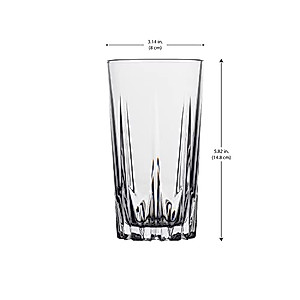 Set of 10 Durable Brilliance Drinking Glasses Includes 10 Cooler Glasses(15oz) 10-piece Elegant Glassware Set- Great For Parties, Dinners, & Daily Use