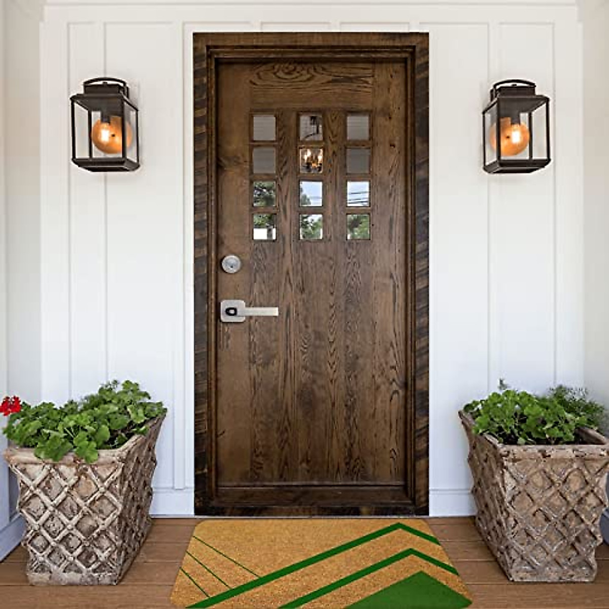 Door Mat 24 X 16 Inch and 32 X 20 Inch Green Line Simple Design Welcome Funny Indoor Outdoor Entrance Doormat Non Slip Welcome Funny Kitchen Bedroom