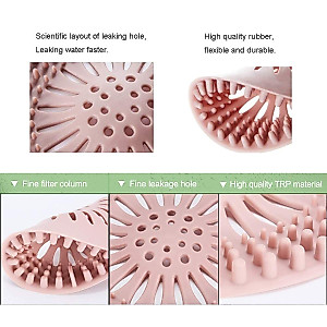 Hair Stopper Hair Catcher Durable Silicone 3 Pack Filter for Kitchen Bathroom Bath-Tub, Hair Stopper Shower Drain Covers, Drain Hair Catcher