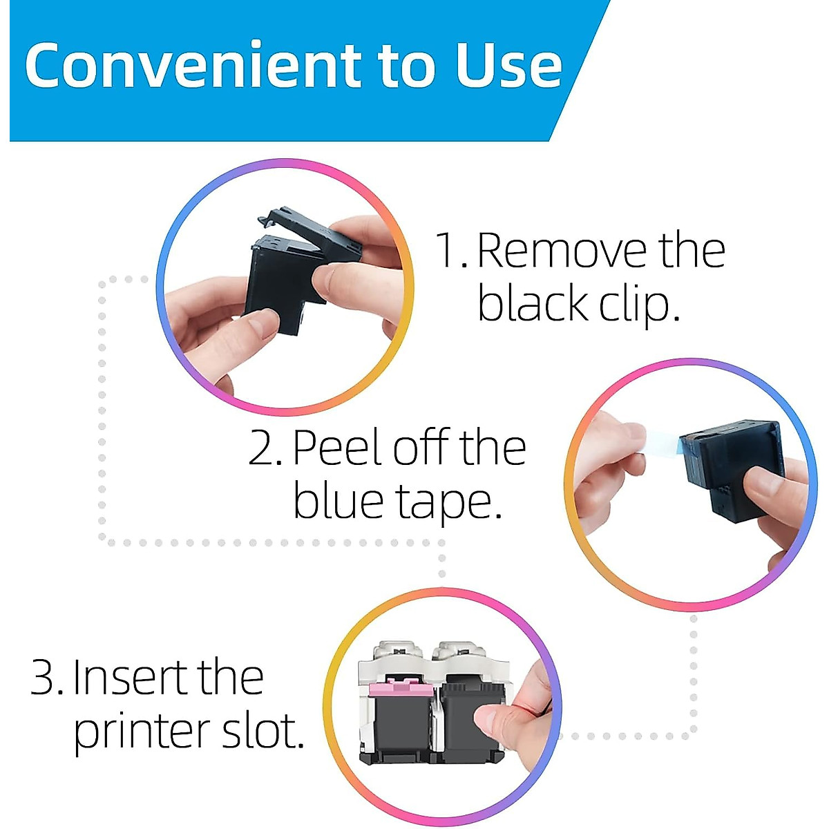 Pitooler for HP67 Ink Cartridges, for HP 67/67XL Ink Cartridges Black/Color Combo Pack Compatible for HP Envy 6055e 6000 Pro 6400 Ink Cartridges, DeskJet 2700 2755e 4155e 4100 2700e 4100e 4155 Printer