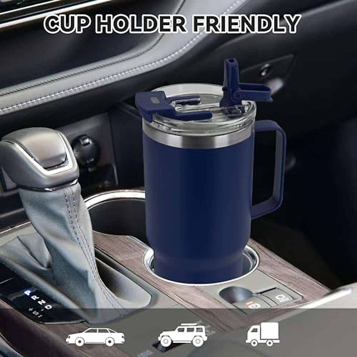 HASLE OUTFITTERS 30oz Tumbler With Handle, Insulated Travel Coffee Mug With Straw Leak-Proof Double Wall Stainless Steel Vacuum Tumblers Metal Cup with Straw for Hot and Cold Drink