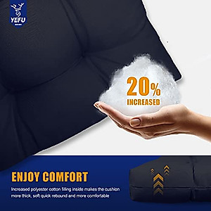 YEFU Adirondack Chair Cushion, Rocking Chair Cushions High Back, Thickened Patio Chair Pad for Indoor and Outdoor, 49x20x5 Inch, Navy