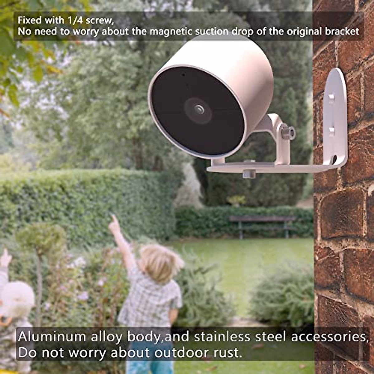 Zwolf Metal Wall Mount Compatible with Google Nest Cam Outdoor Battery 2nd Generation, Anti-Drop, Provide Better Viewing Angles (Pack of 1)