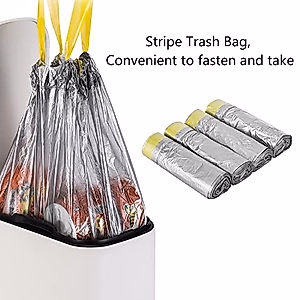 Siapapla Small Bathroom Trash Can with Lid,Step Pedal Stainless Steel Garbage Can with 100PCS Trash Bag,Slim and Narrow Rectangular Trash Bin,Inner Bucket for Bedroom,Kitchen,Office,1.6 Gal/6L,Silver