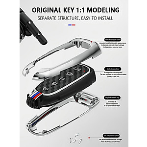 YONUFI for Ford Key Fob Cover Case Metal Shell Car Smart Key Holder Keychain Compatible for Escape Focus Taurus Explorer Flex C-Max Edge Expedition Lincoln MKX MKS MKT (FDK-Carbon Fiber)