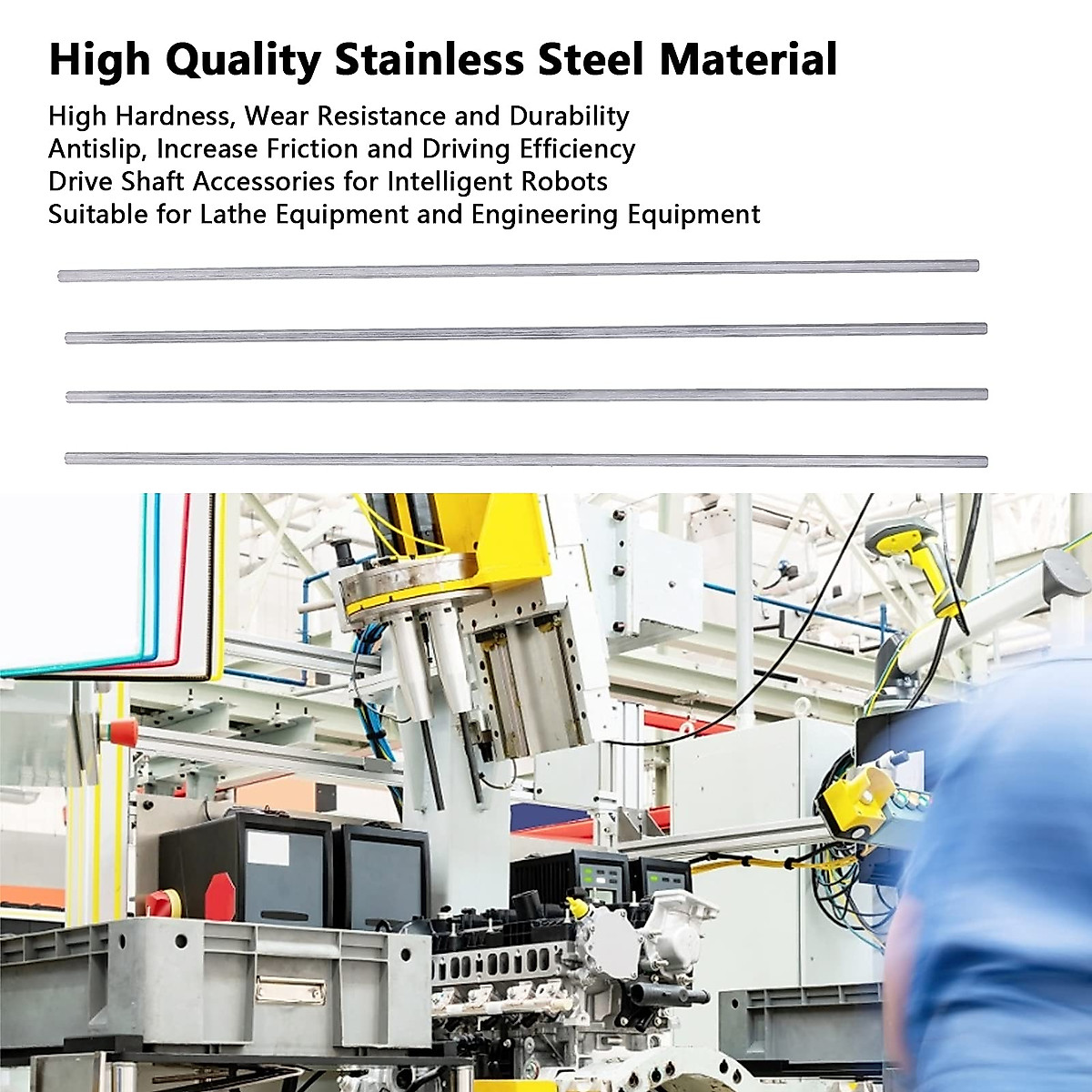 Hexagonal Shaft Rod, 4Pcs 5mm Hex Rod Bar Shaft Wearproof for Intelligent Robots for Lathe Equipment