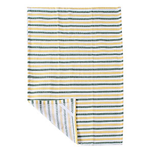 ANA Eco-Friendly 100% Cotton and Highly Absorbent Kitchen Discloth Towels | Lemon Yellow Print | Set of 4 | Stripe and Check Print | 20x28 inch | Designed to Make Your Kitchen More Alluring