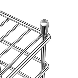 HBlife Small Toothbrush Holder for Bathroom, 5 Slots Silver Stainless Steel Bathroom Accessories Organizer for Small Spaces