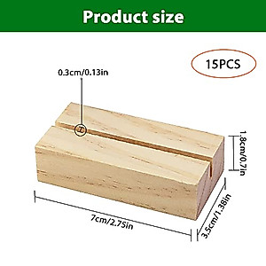 ISUSSER 15 Pieces Wood Table Number Stands Wood Place Card Holders Picture Holder Acrylic Sign Holdersr for Ceremony Birthday Party Home Decoration