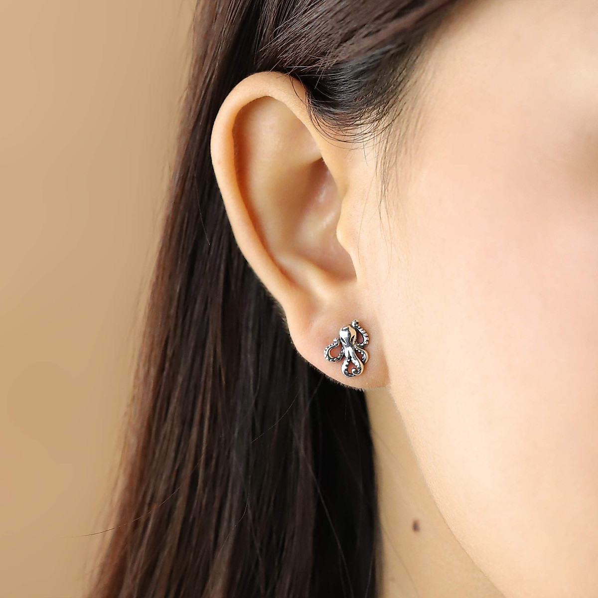 Boma Jewelry Sterling Silver Octopus Stud Earrings