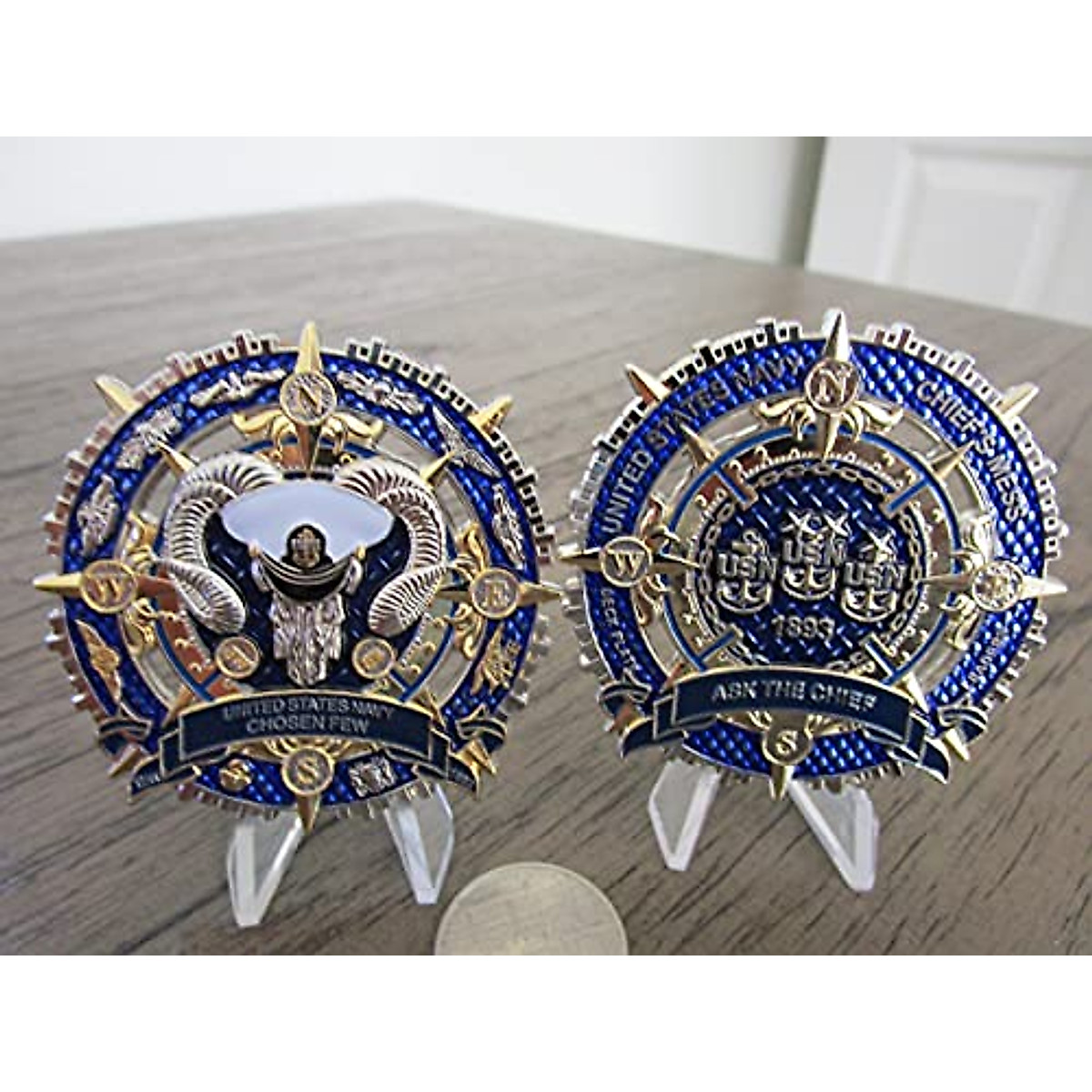 Set of 6 USN CPO Navy Chief Goat Locker Chief Petty Officer Challenge Coins
