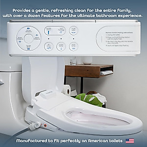 BidetMate 3500 Series Electric Bidet Heated Smart Toilet Seat with Automatic Opening and Closing Lid & Seat, Unlimited Heated Water, Remote, Warm Air Dryer, and Self-Cleaning - Fits Elongated Toilets