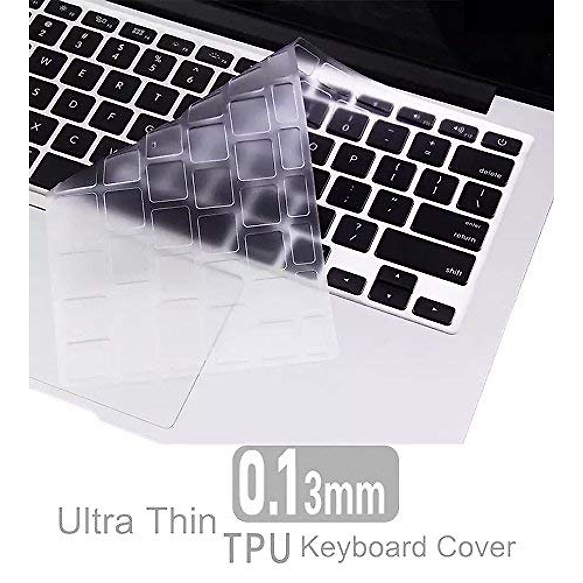 Ultra Thin Clear Keyboard Cover for Old MacBook Air 13 Inch A1466 A1369(Release 2010-2017) & MacBook Pro 13 Inch, MacBook Pro 15 Inch(2015 or Older Version, A1425 A1502 A1278 A1398), TPU