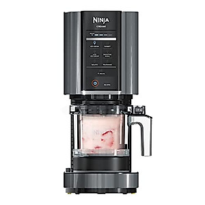 Ninja NC299AMZ CREAMi Ice Cream Maker, for Gelato, Mix-ins, Milkshakes, Sorbet, Smoothie Bowls & More, 7 One-Touch Programs, with (1) Pint Container & Lid, Compact Size, Perfect for Kids, Matte Black (Renewed)