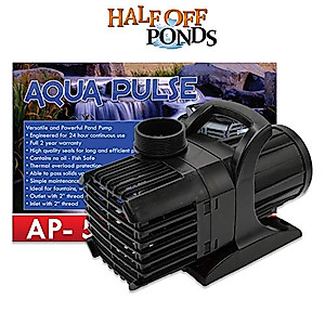 HALF OFF PONDS Aqua Pulse 5,200 GPH Submersible Pump for Ponds, Water Gardens, Pondless Waterfalls and Skimmers - AP-5200