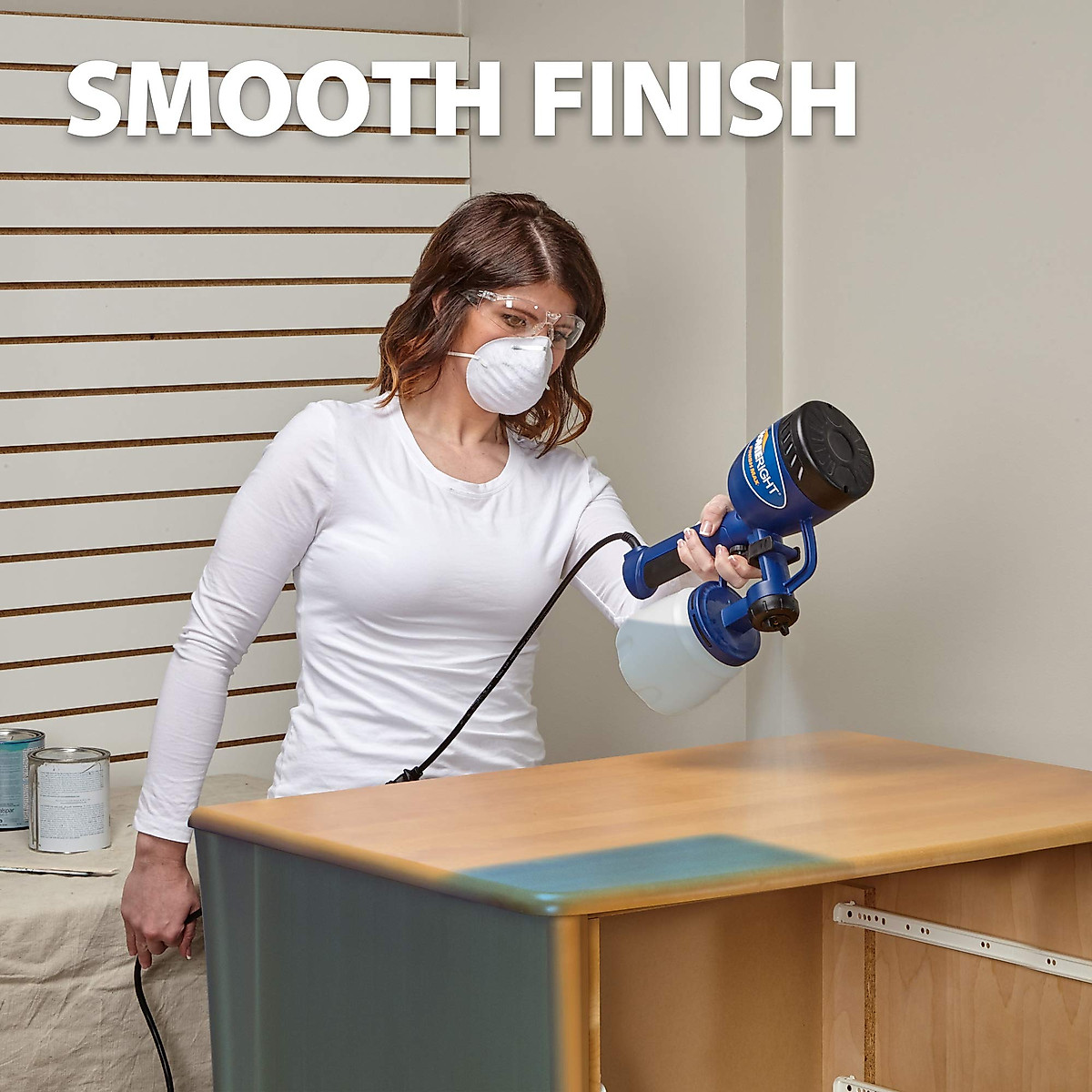 HomeRight C800766, C900076 Finish Max Paint Sprayer HVLP Electric Spray Gun, 1 Nozzle Sprays All, Superior Brass Tip, 3 Spray Patterns