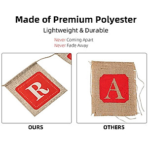 Merry Christmas Banners, Holiday Christmas Decoration Burlap Banner, Christmas Sign Hangings for Windows, Door Entry, Office, Fireplace, Wall