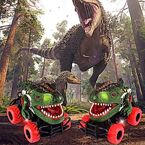 Dinosaur Toys for Kids 3-5, Remote Control Car Toy Truck, Dino Toys for 3 Year Old Boys Toddlers, Boy Toys Age 3,4,5 and Up, Toy Cars for 4 Year Old Boys, Kids Christmas Birthday Gifts