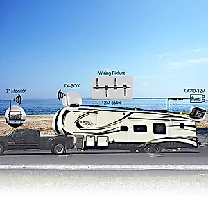 Haloview RD7 Wireless Long Range Backup Camera System kit 7'' 720P HD Digital Monitor Built in DVR Rear View Observation Reverse Camera for Truck/Trailer/Bus/RV/Pickups/Camper