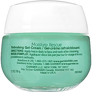 Garnier SkinActive Moisture Rescue Refreshing Gel-Cream for Normal/Combo Skin, Oil-Free, 1.7 Oz (50g), 1 Count (Packaging May Vary)