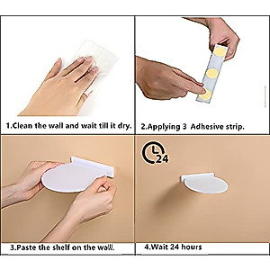 iobiotio Small Acrylic Floating Shelves, Funk Pop Display Shelf, Circle Self Adhesive Wall Shelves, Mini Collectibles Toy Organizers Storage Sticky Shelves, Acrylic, 15cm, Black, 3 Pack