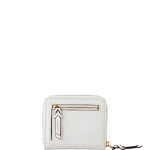 Dooney & Bourke Wallet, Saffiano Small Zip Around Wallet - Off White
