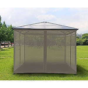 Gazebo Mosquito Netting Screen 4-Panels Universal Replacement for Patio, Outdoor Canopy, Garden and Backyard (12'x12', Beige)
