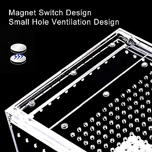NANEEZOO Magnetic Acrylic Enclosure, 10x6x6 Inch Tall Long Case Reptile Habitat Terrarium cage for Terrestrial Arboreal Tarantula Scorpion Sling Isopods Lizards Invertebrates Insect Mantis