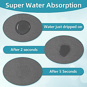 LOPNUR Faucet Mat for Kitchen Sink, 14.5 inch Cuttable Sink Water Splash Guard Behind Faucet, Kitchen Sink Faucet Mat Splash Guard with Super Absorbent Diatomite 14.5''x5.5'' (Grey, 1 Pack)