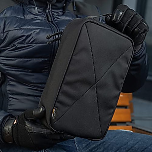 M-Tac Elite Bag Organizer Transparent Large Gen.II - Tactical Clear Durable Pouch with Zipper, Handle and Nylon Mesh Bottom (11.8 x 7.5 inches, Black)