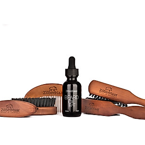 ZilberHaar Beard Oil №1 - Pure, Organic Moroccan Argan and Jojoba Oil for Natural Beard Growth and Hydration - 1 oz - Free Beard Comb Gift