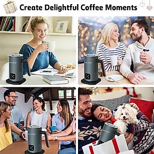 Electric Milk Frother,4-in-1 Milk Steamer 11.8oz/350ml,Stainless Steel Automatic Warm and Cold Milk Foamer Frother Maker for Coffee,Latte,Cappuccinos,Hot Chocolate