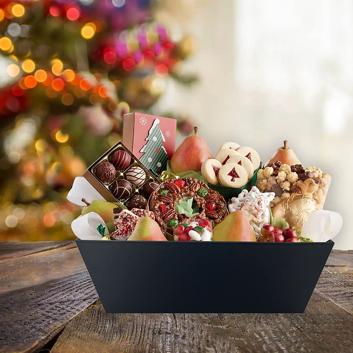 Baskets For Gifts Empty, 5 Pk Black Empty Gift Baskets To Fill, Sturdy Cardboard Tray With Handles, Large Gift Baskets Empty Bulk For Beautiful Gifts, Christmas, Easter, Halloween