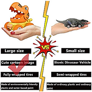 ZHFUYS Dinosaur Toy,Press & go Dinosaur Toy car Push and go car Toy for Boys 2 3 4 5 Year Old Kids Dino Toy(Wheel Color Random)