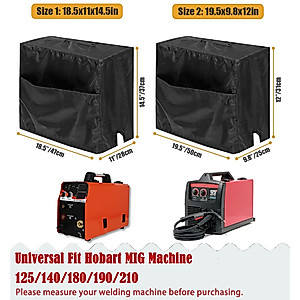 MIG Welding Machine Cover Waterproof Welder Cover for Hobart MIG Machine 125/140/180/190/210 Patio Welder Cover (18.5x11x14.6in/ 47x28x37cm)
