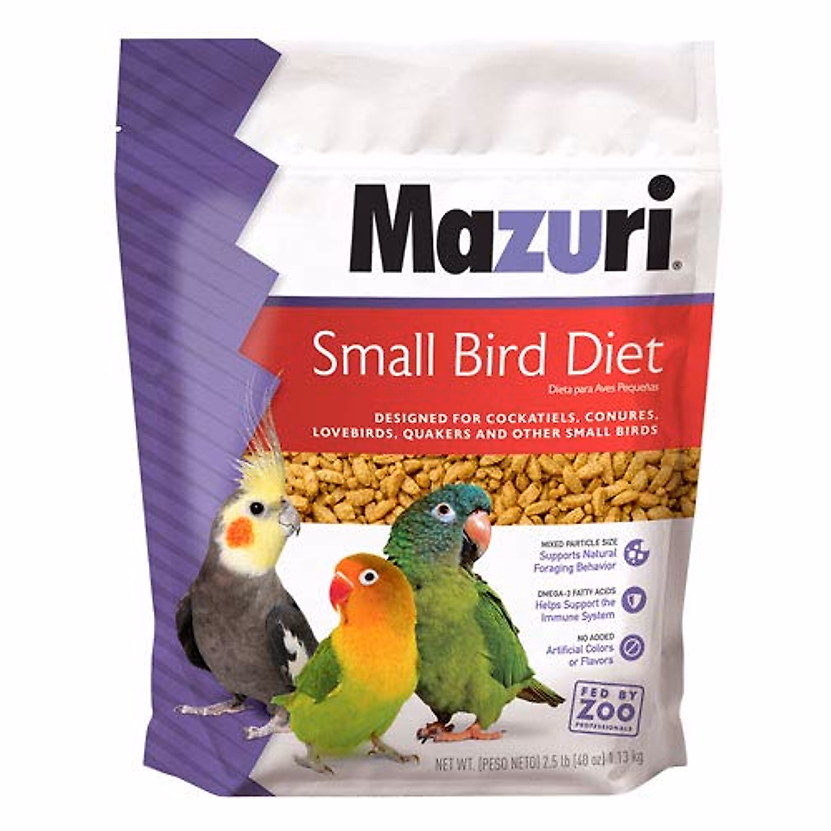 Mazuri | Nutritionally Complete for Small Birds | 2.5 Pound (2.5 lb.) Bag