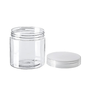 UUYYEO 6 Pcs 60ml Clear Plastic Pots Jars Containers with Lid Clear Slime Storage Favor Jars Empty Cosmetic Containers for Lotion Eye Shadow Creams Clear