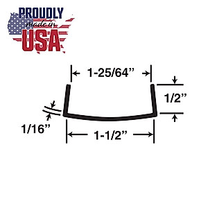 Outwater Plastics Black 1-1/2'' Styrene Plastic U-Channel/C-Channel 72 Inch Lengths (Pack of 10 Pieces, 60 feet Total)