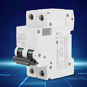 Watris Veiyi DC 250V Miniature Circuit Breaker, Solar Panel DC Disconnect Switch, Circuit Breaker Box, DIN Rail Mount Disconnect Box for Solar Panels Grid System, Wind and Solar Hybrid System(63A)