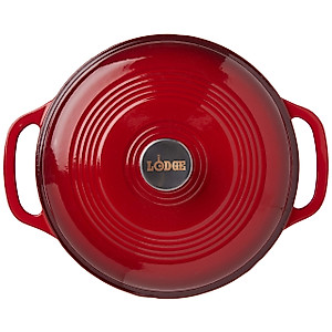 Lodge EC6D43 Enameled Cast Iron Dutch Oven, 6-Quart, Island Spice Red & EC6D43 Enameled Cast Iron Dutch Oven, 6-Quart, Island Spice Red
