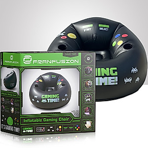 Inflatable Gaming Chair for Kids & Teens with Cup Holders and Side Pocket - This Air Gaming Bean Bag Chairs for Kids is The Perfect Furniture for Gamer Room Decor - Perfect Gaming Stuff for Boys 4-12