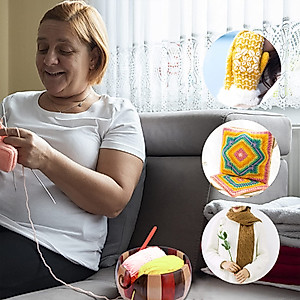 Wooden Yarn Bowls for Crocheting Crochet Bowl Knit Bowls for Yarn Crochet Basket Wool Storage Basket Round with Holes Handmade Craft Crochet Kit Organizer Perfect for Mother's Day (Multicolor)