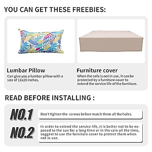 Outdoor Patio PE Wicker 5 Piece Furniture Set, Black Rattan Sectional Conversation Sofa Chair with Coffee Table,Khaki Cushion